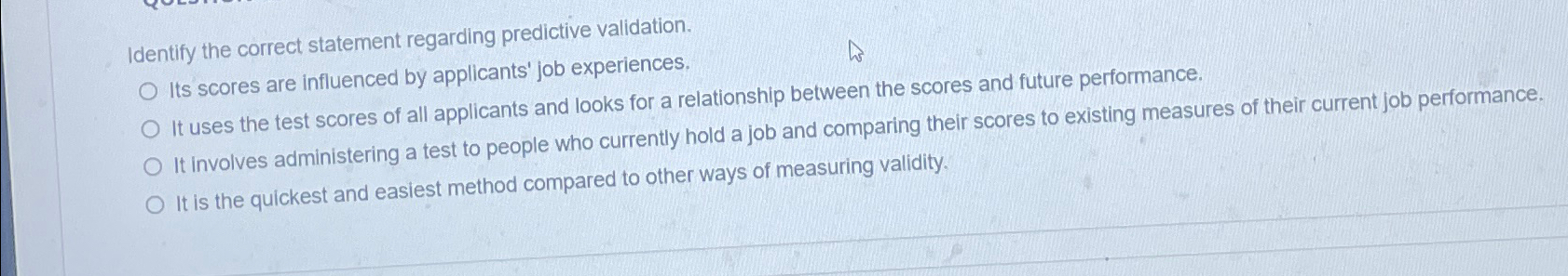 Solved Identify the correct statement regarding predictive | Chegg.com