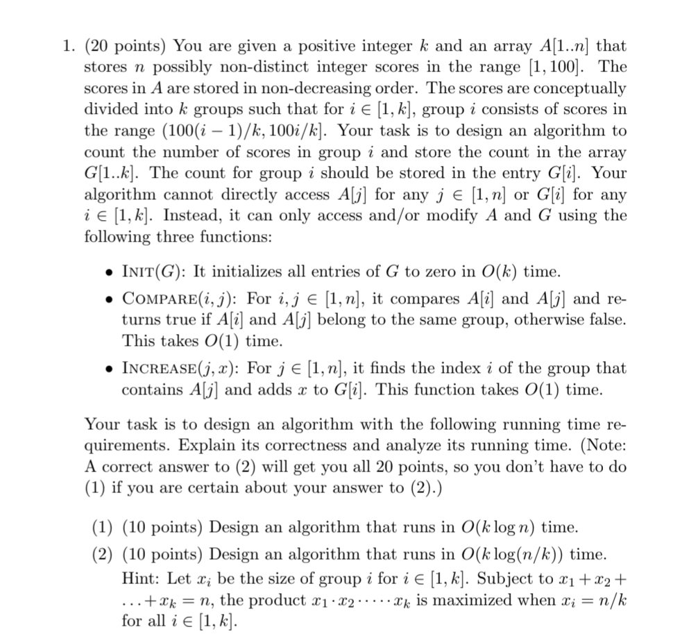 Solved (20 ﻿points) ﻿You are given a positive integer k ﻿and | Chegg.com