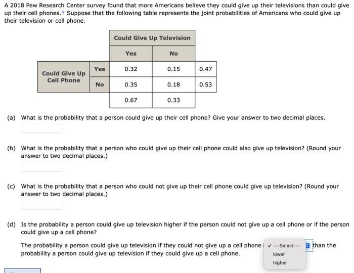 Solved A 2018 Pew Research Center survey found that more | Chegg.com
