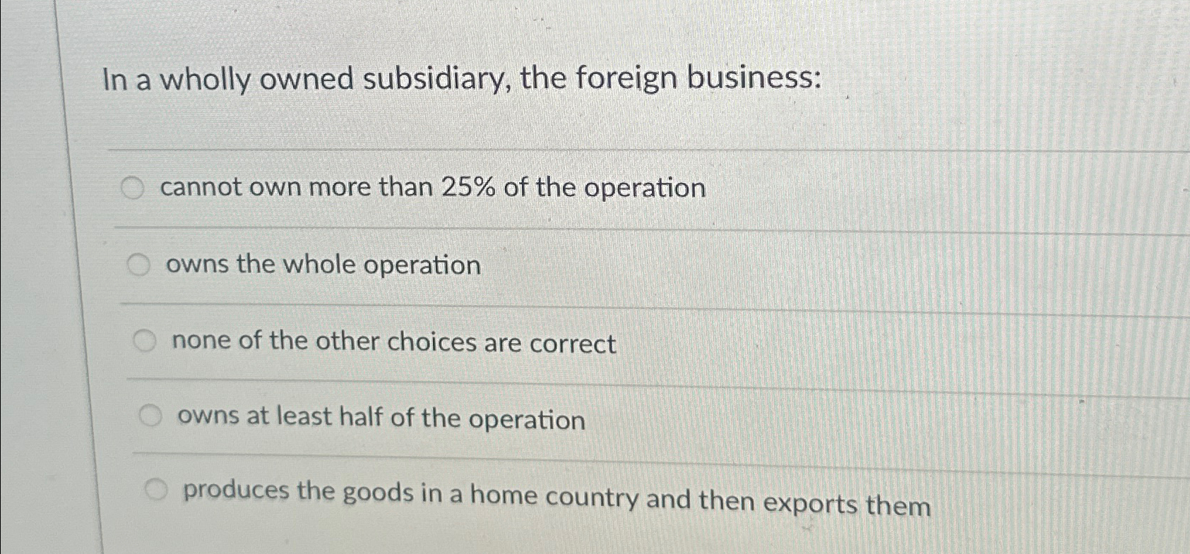 Solved In a wholly owned subsidiary, the foreign | Chegg.com