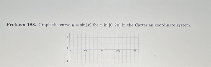 Solved Problem 188. Graph the curve y=sin(x) for x in [0,2π] | Chegg.com
