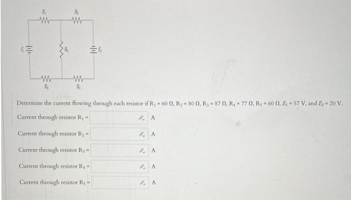 Solved Determine The Current Flowing Through Each Resistor