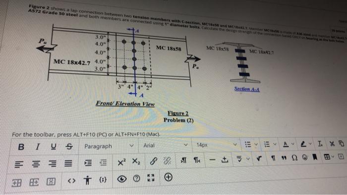 Solved Figure 2 shows a lap connection between two tension | Chegg.com