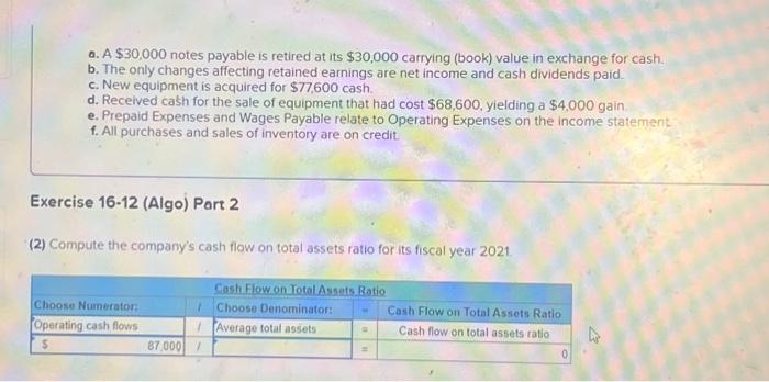 Solved o. A $30,000 notes payable is retired at its $30,000 | Chegg.com