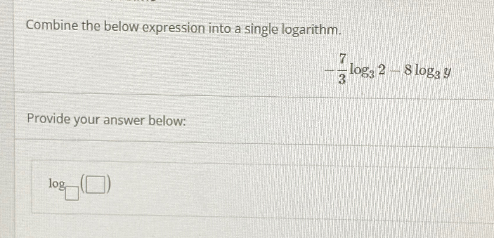 Solved Combine the below expression into a single | Chegg.com
