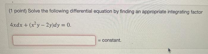 Solved 1 Point Solve The Following Differential Equation
