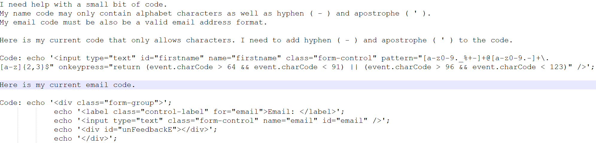 Solved I need help with a small bit of code.My name code may | Chegg.com