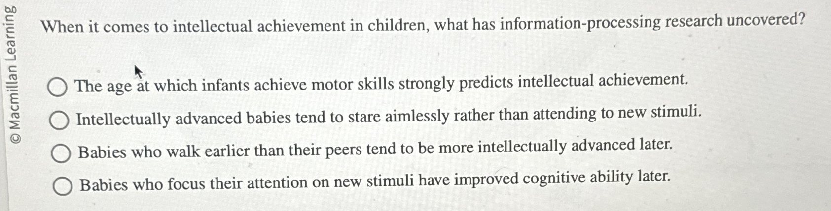Solved When it comes to intellectual achievement in | Chegg.com