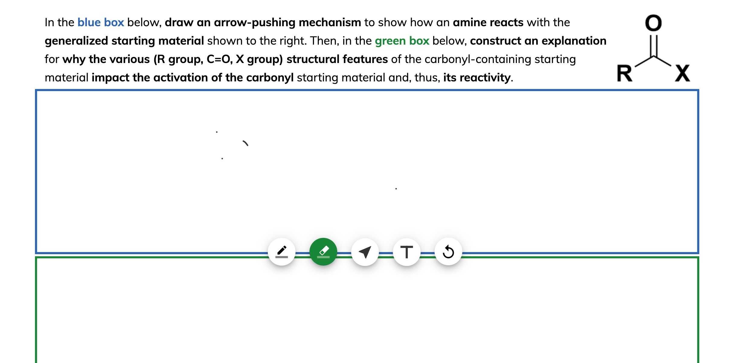 Solved In the blue box below, draw an arrow-pushing | Chegg.com