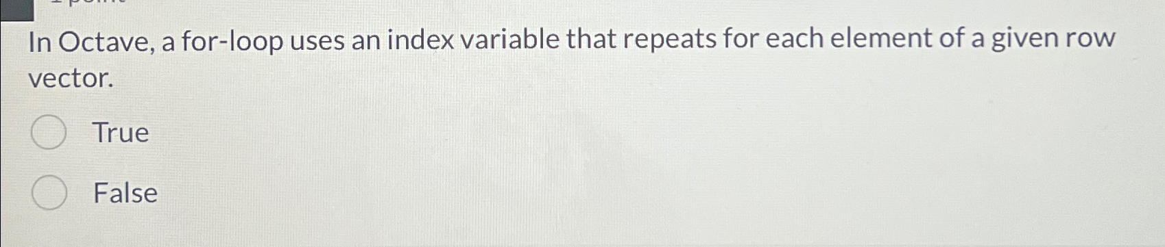 Solved In Octave A For Loop Uses An Index Variable That 2892