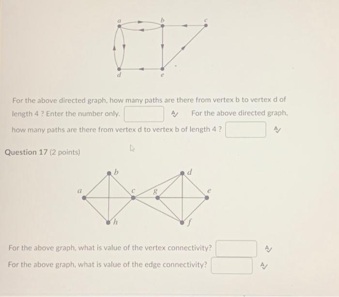 Solved Question 17 (2 points) d For the above directed | Chegg.com