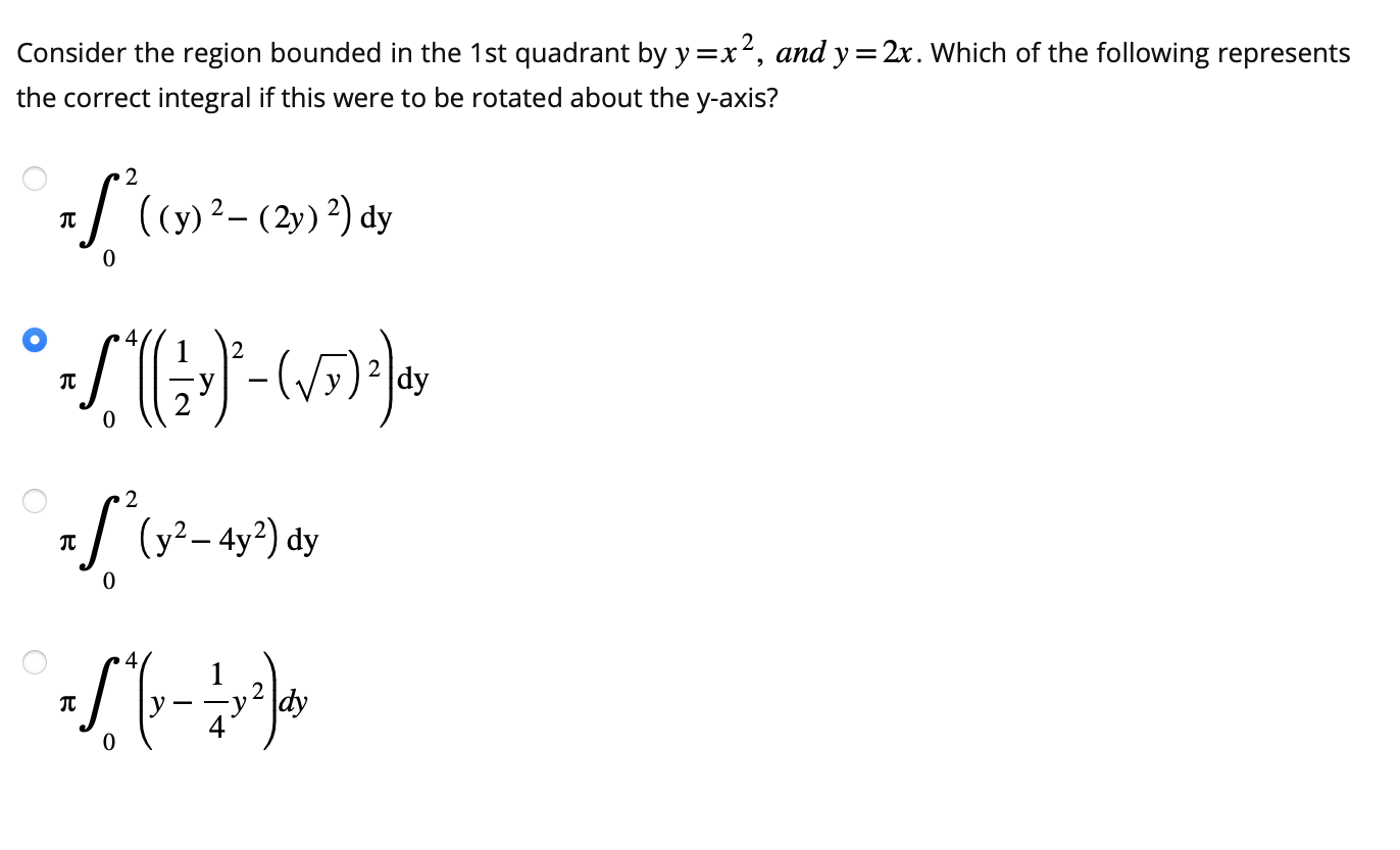 Solved Consider the region bounded in the 1 ﻿st quadrant by | Chegg.com