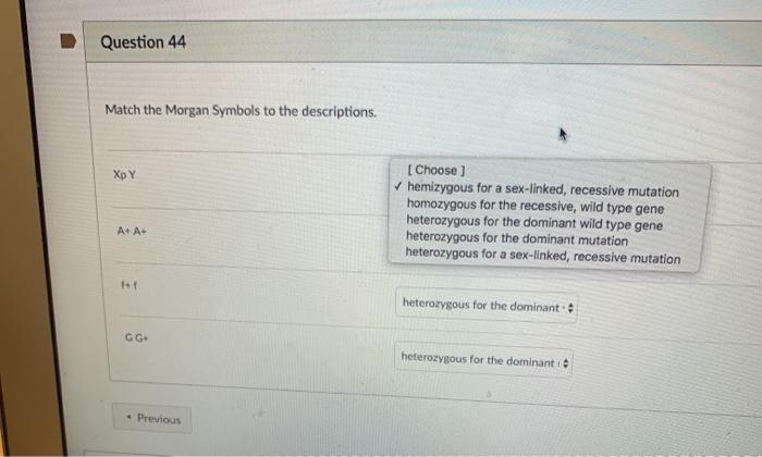 Solved Question 44 Match the Morgan Symbols to the | Chegg.com