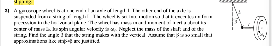 Solved A gyroscope wheel is at ﻿one end of an ﻿axle of | Chegg.com