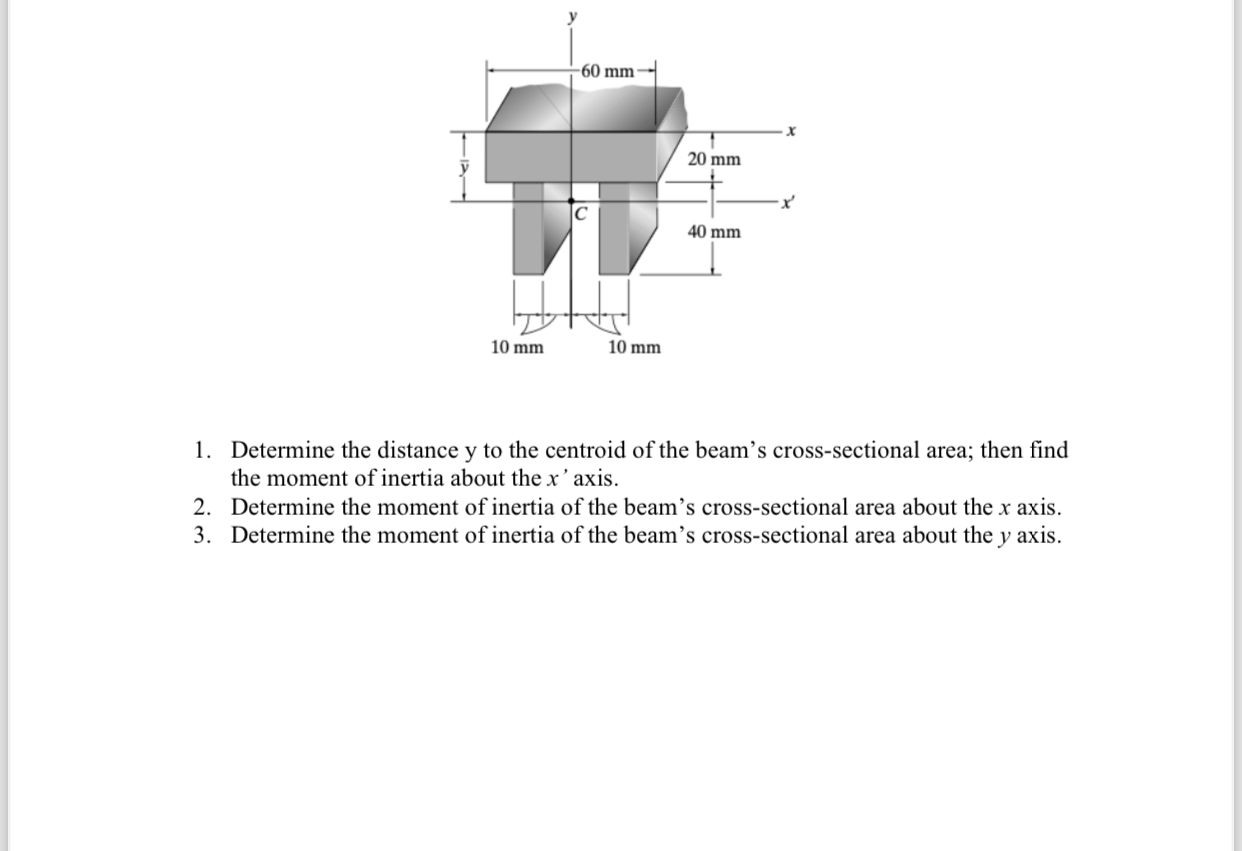Solved Determine the distance y ﻿to the centroid of the | Chegg.com