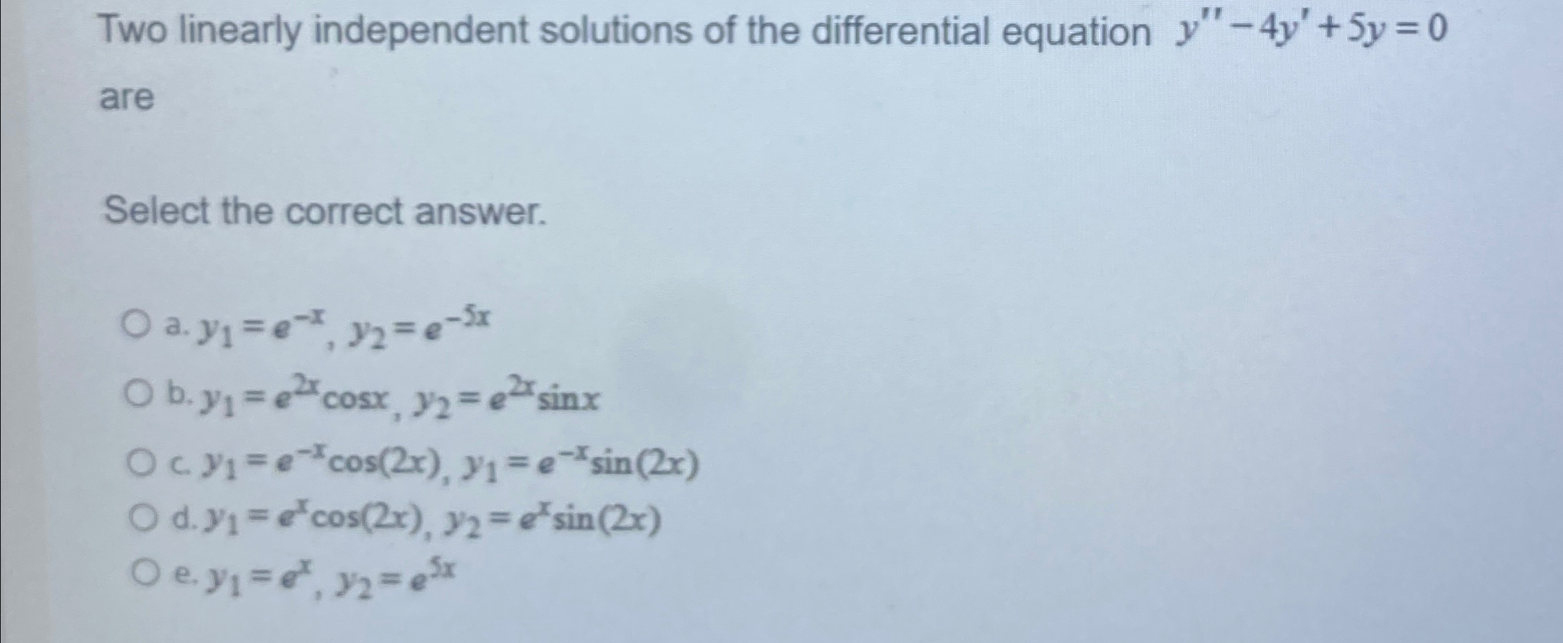 Solved Two linearly independent solutions of the | Chegg.com