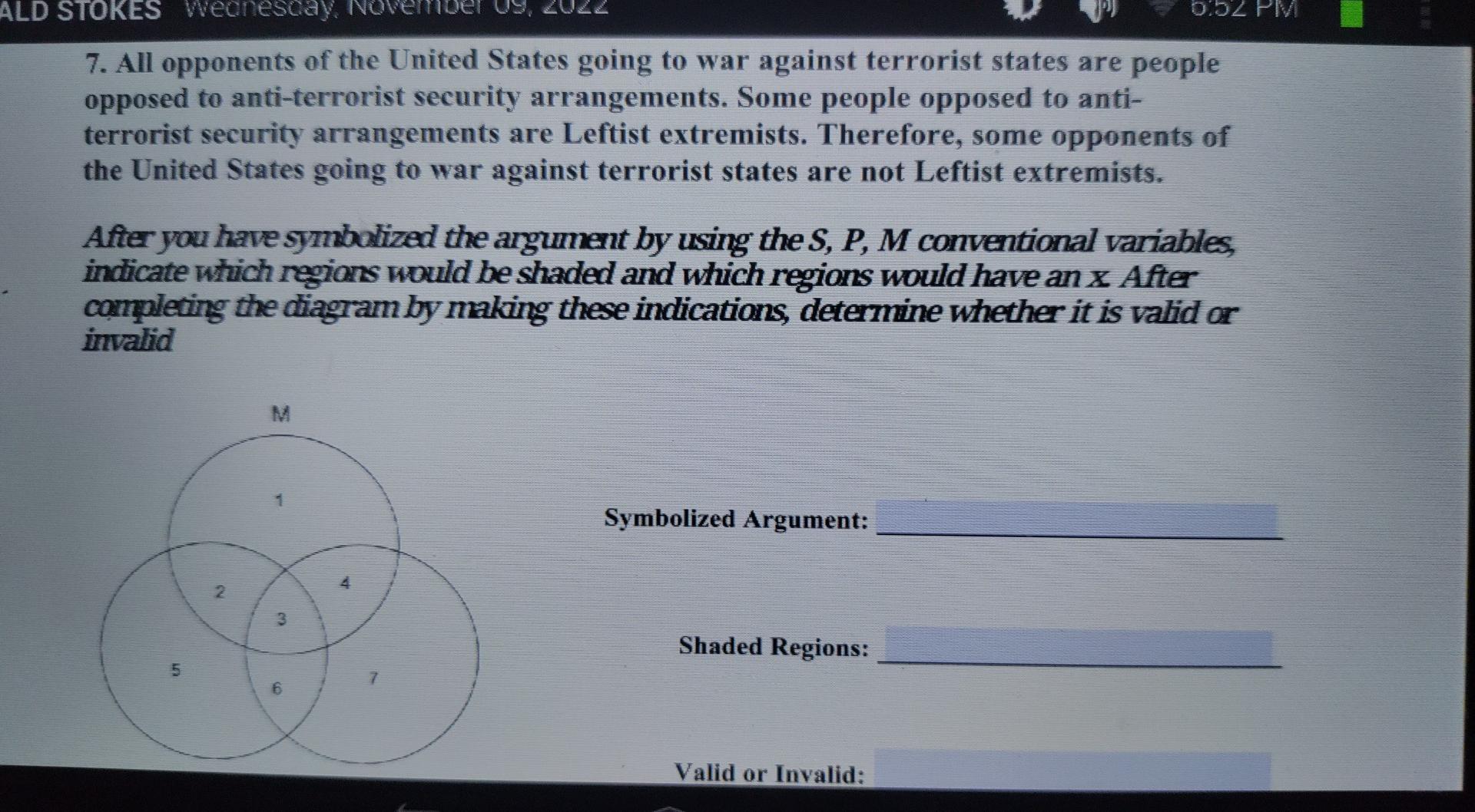 7. All opponents of the United States going to war | Chegg.com