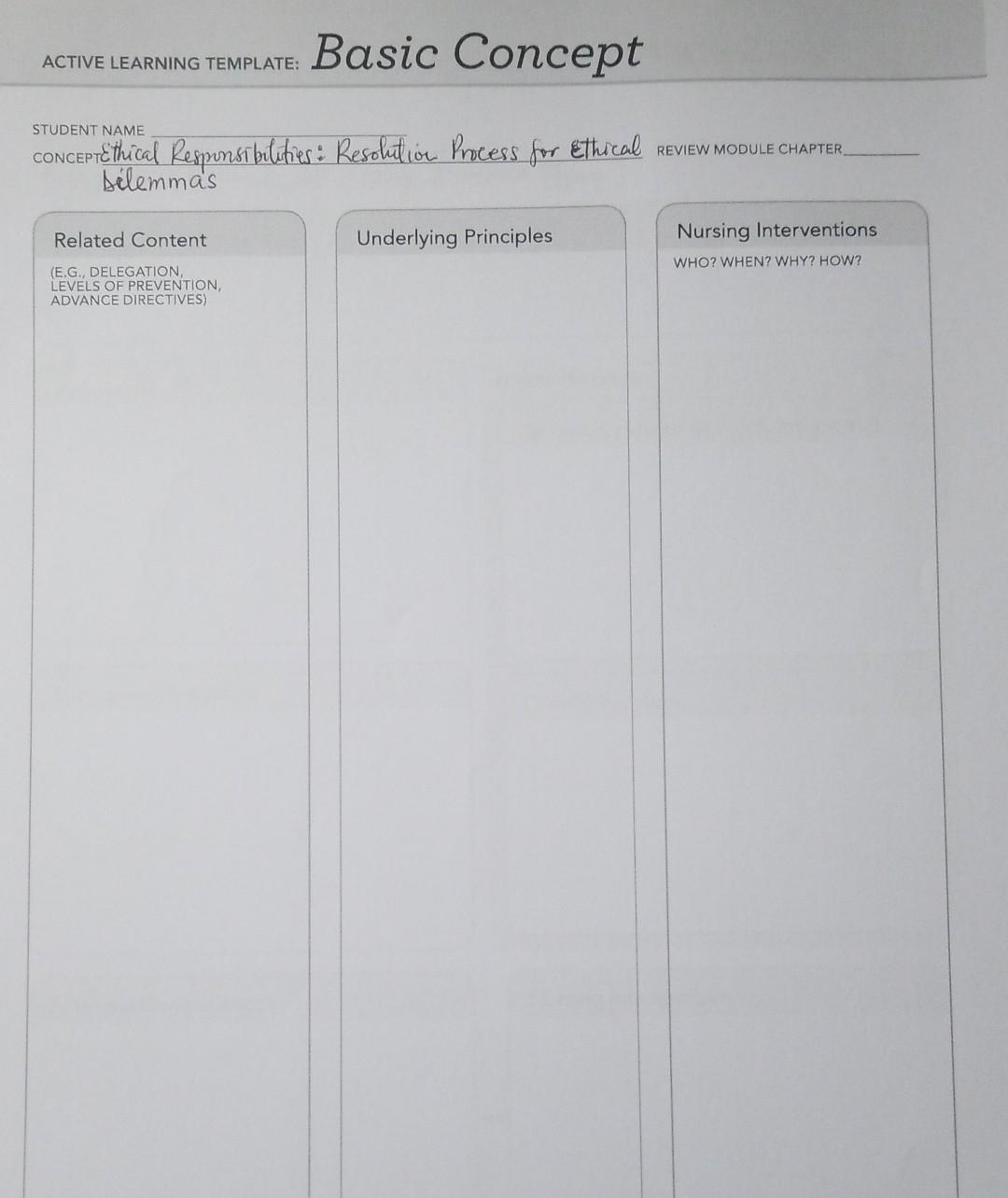 Solved Basic Concept ACTIVE LEARNING TEMPLATE: STUDENT NAME | Chegg.com