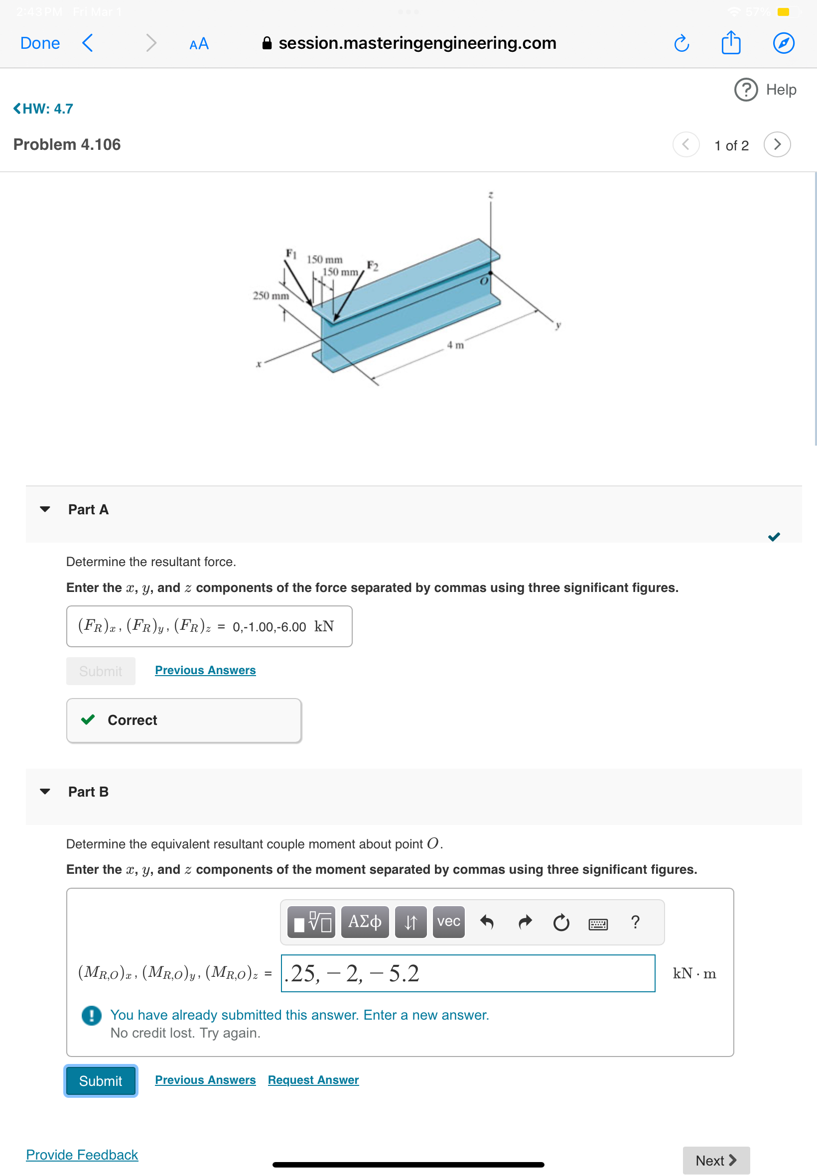 DoneAAsession.masteringengineering.comくHW: 4.7(?) | Chegg.com