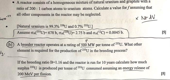 Solved - A reactor consists of a homogeneous mixture of | Chegg.com