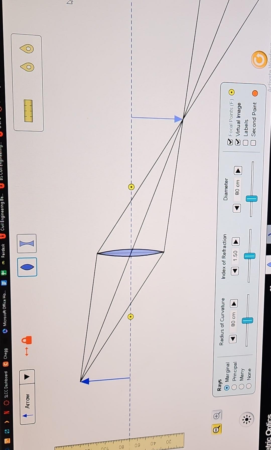 Solved Part 3: Geometric Optics - Converging (Convex) Lens | Chegg.com