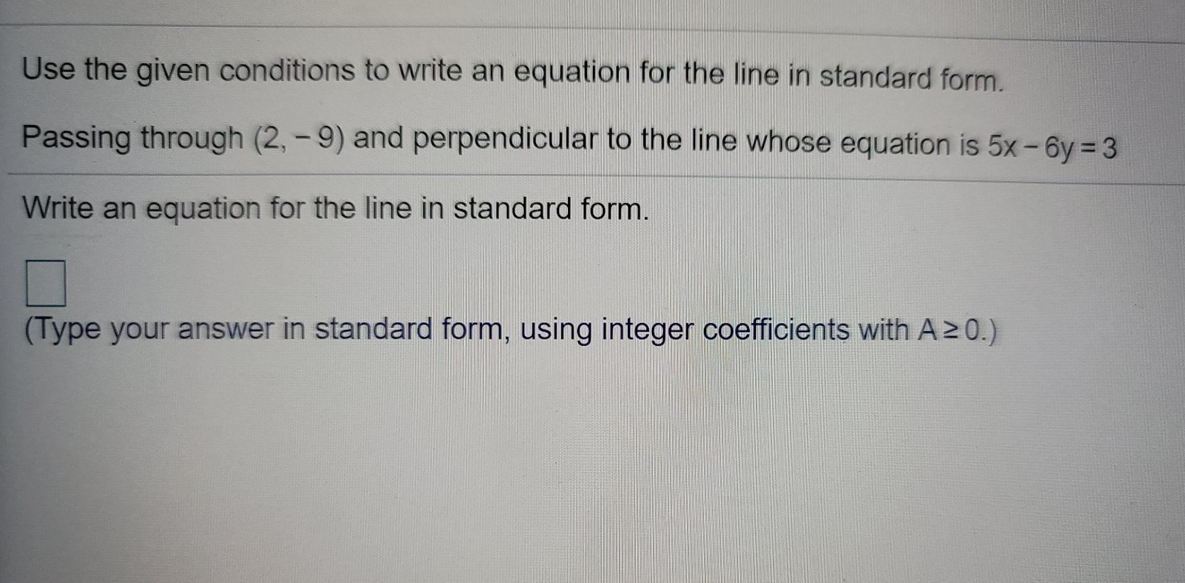 Solved Use the given conditions to write an equation for the | Chegg.com