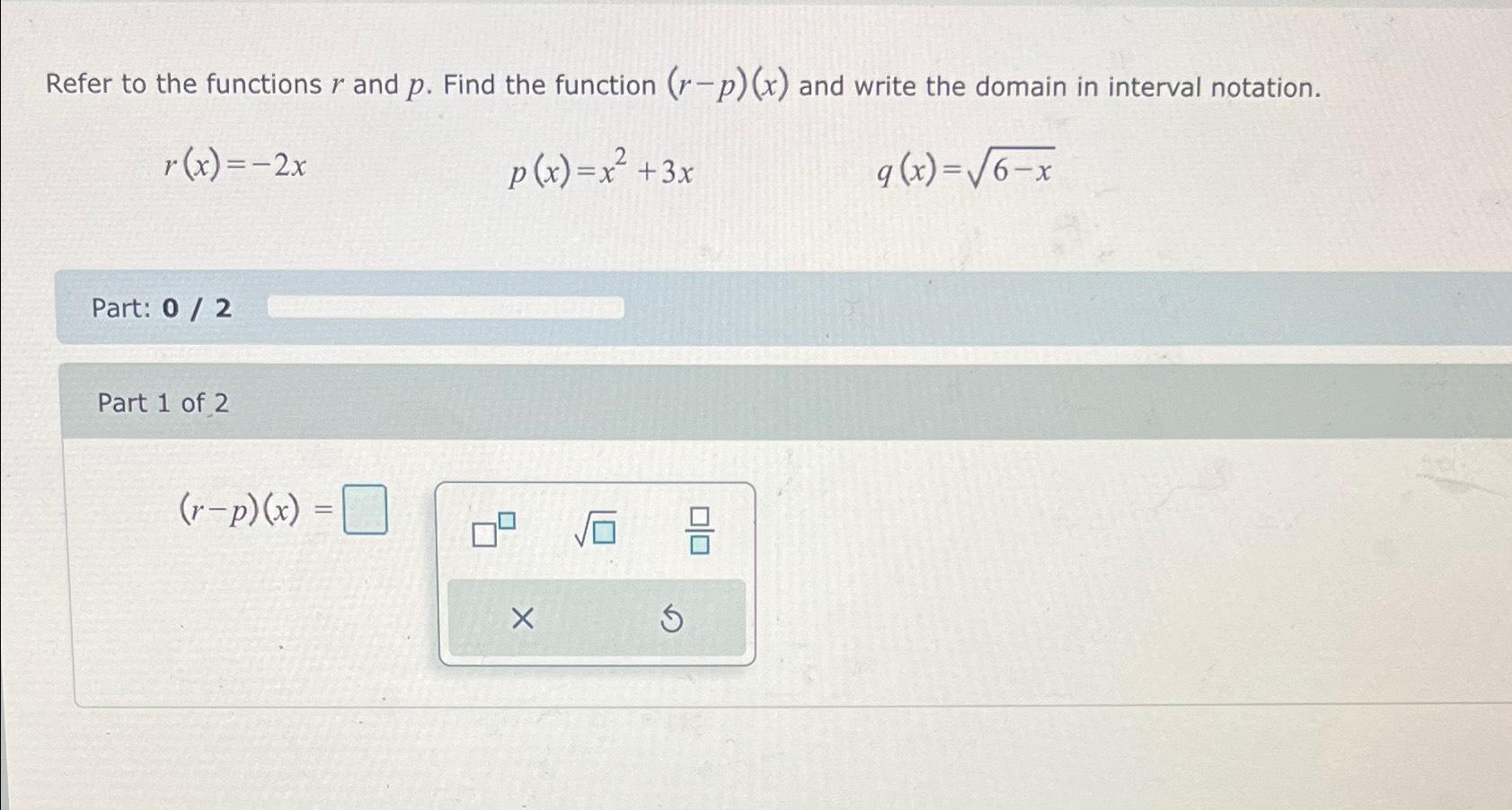 Solved Refer to the functions r ﻿and p. ﻿Find the function | Chegg.com