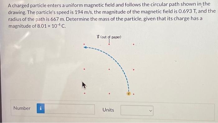 Solved A charged particle enters a uniform magnetic field | Chegg.com