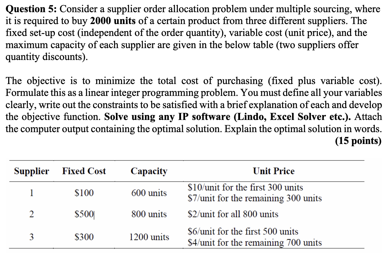 Solved Please Solve using Excel Solver and show all | Chegg.com