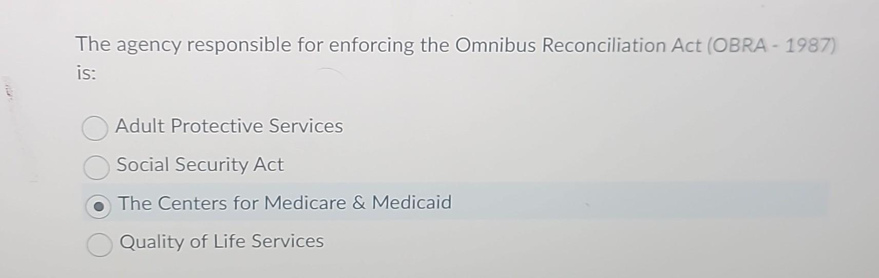 Solved The agency responsible for enforcing the Omnibus | Chegg.com