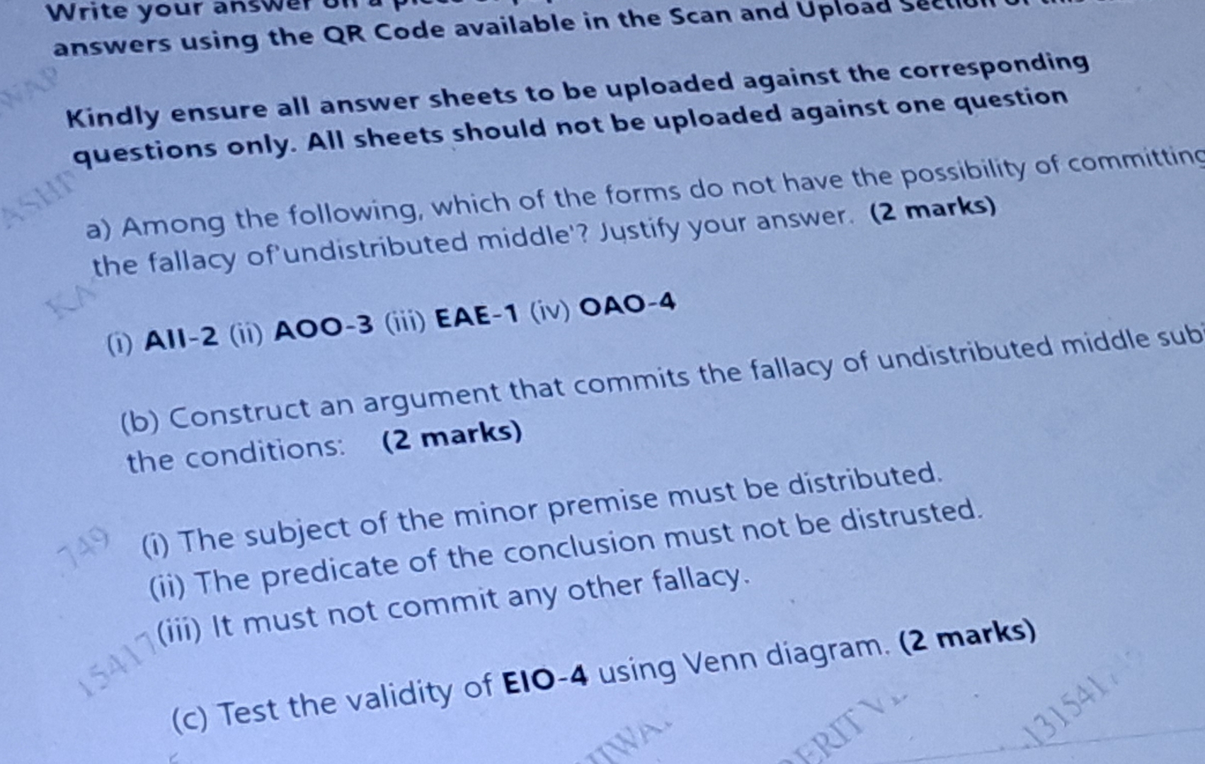 Solved Write your answer answers using the QR Code available | Chegg.com