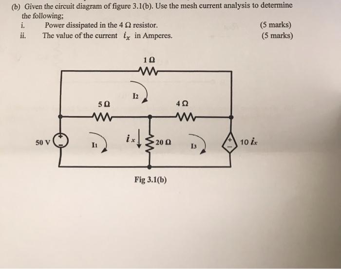Solved (b) Given the circuit diagram of figure 3.1(b). Use | Chegg.com