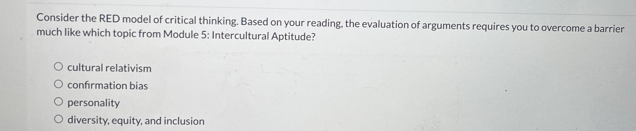 Solved Consider the RED model of critical thinking. Based on | Chegg.com
