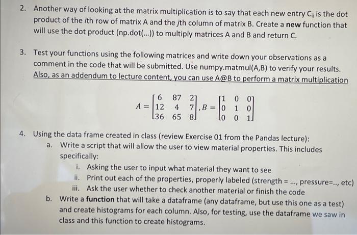 Solved 1. Multiplying matrices is a computationally | Chegg.com