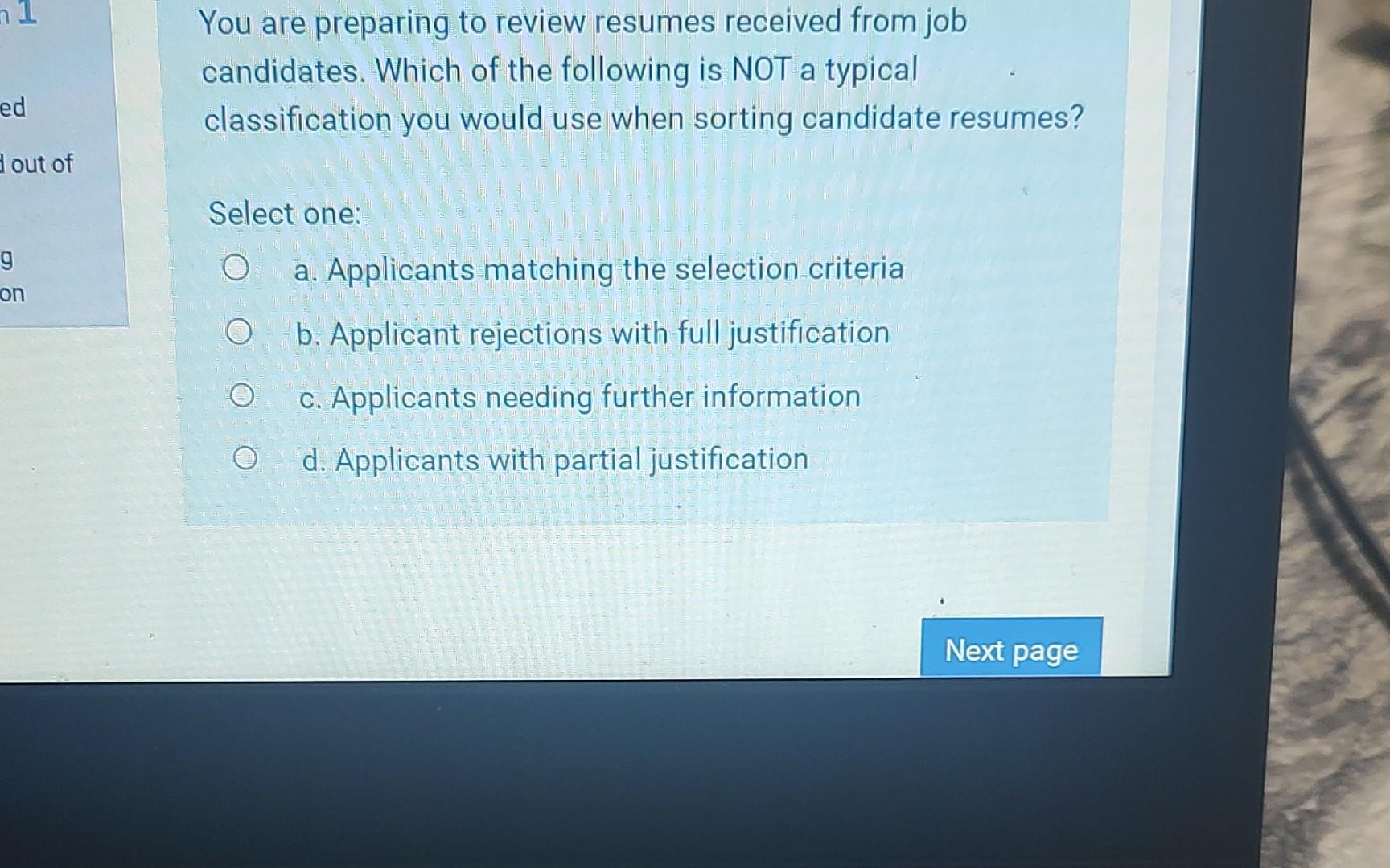 candidates. Which of the following is NOT a typical | Chegg.com