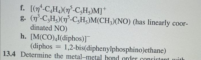 Solved 13.3 On the basis of the 18-electron rule, identify | Chegg.com