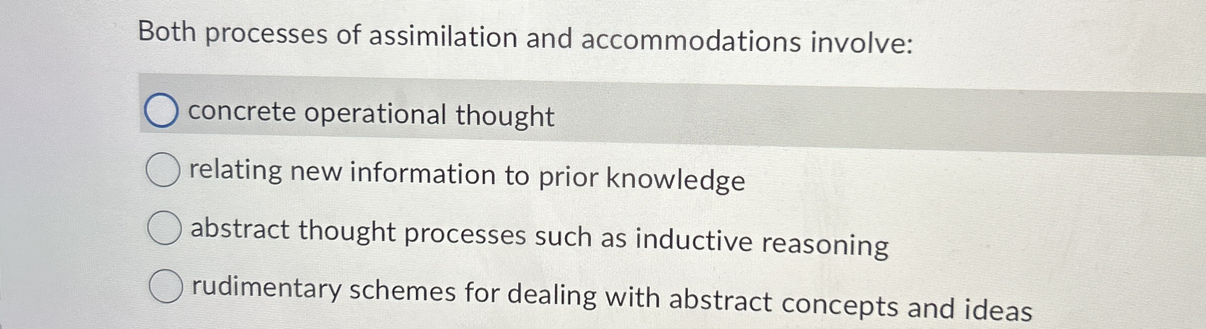 Solved Both processes of assimilation and accommodations | Chegg.com