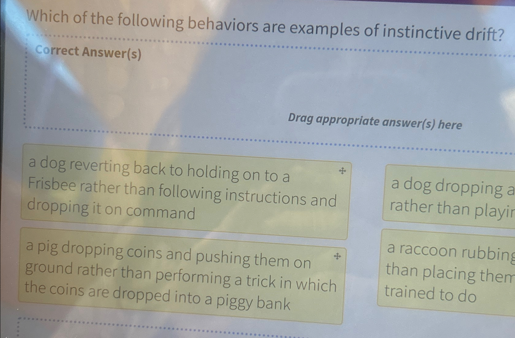 Solved Which of the following behaviors are examples of | Chegg.com