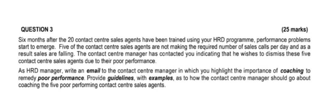Solved QUESTION 3(25 ﻿marks)Six months after the 20 ﻿contact | Chegg.com