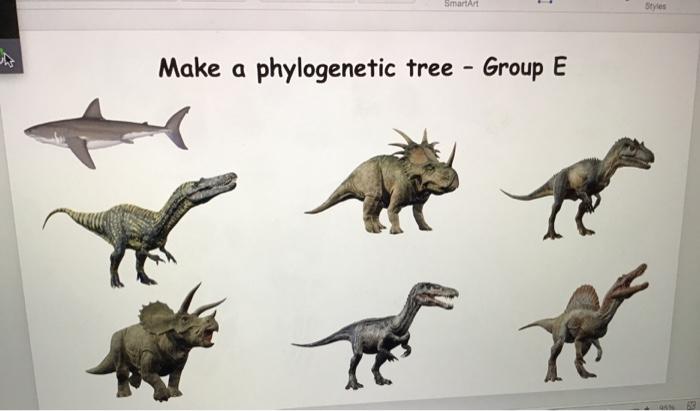 Solved SmartArt Styles Make a phylogenetic tree - Group E C | Chegg.com