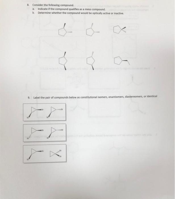 Solved 6. Draw the mirror image of the following compound | Chegg.com