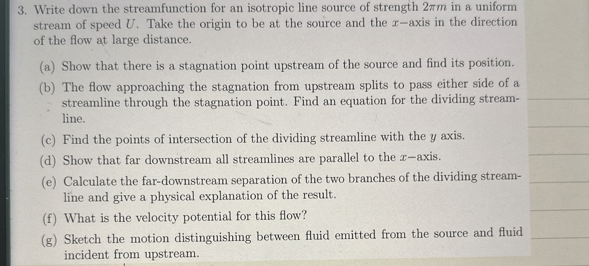 Solved Write down the streamfunction for an isotropic line | Chegg.com
