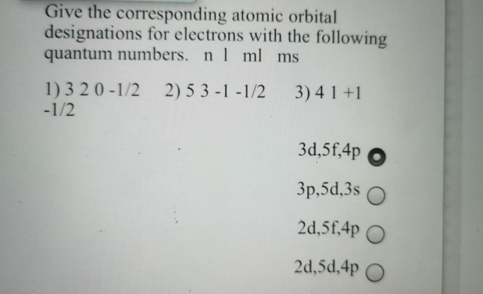 Solved Give the corresponding atomic orbital designations | Chegg.com
