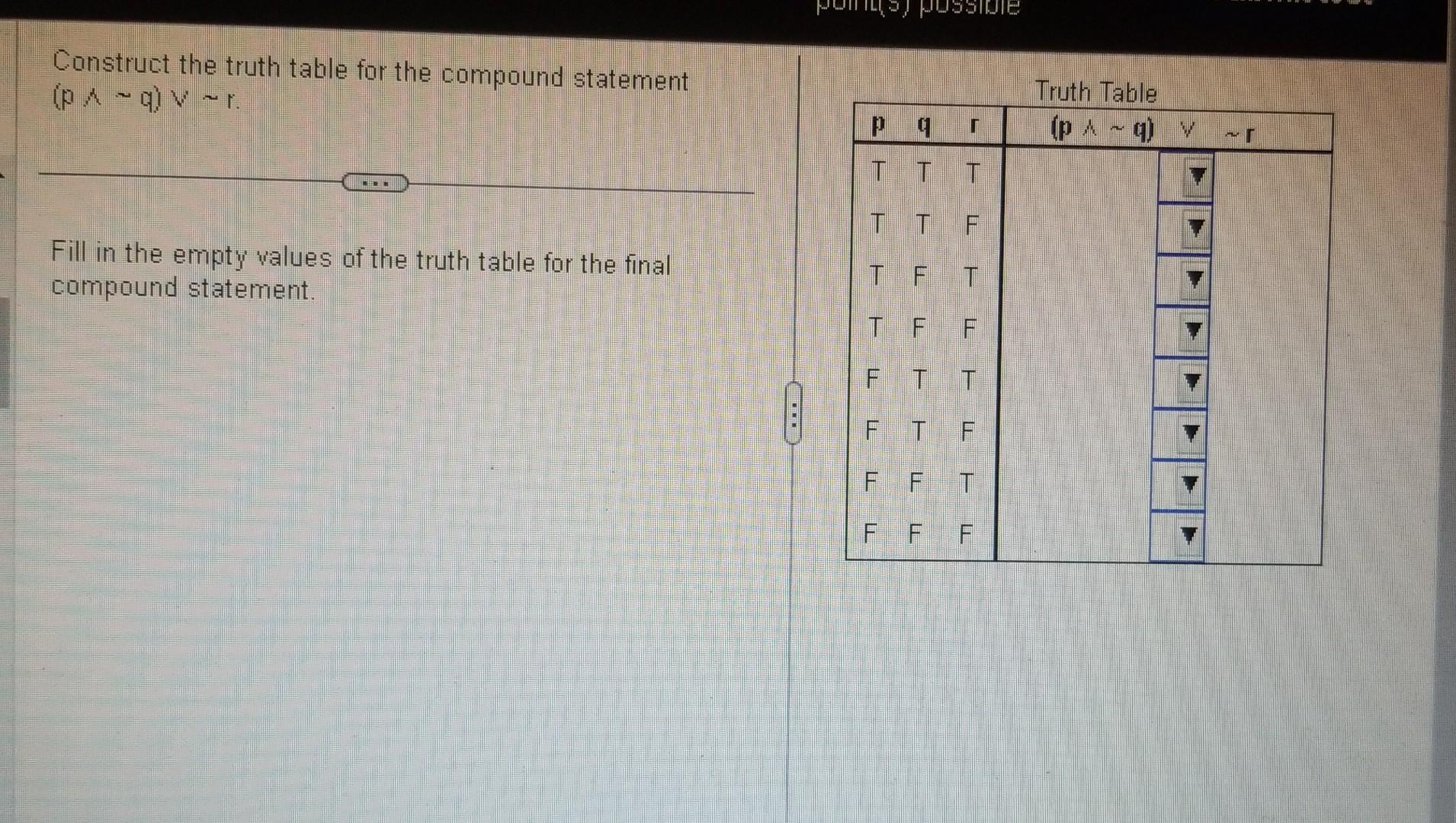 Solved Construct a truth table for the statement. | Chegg.com