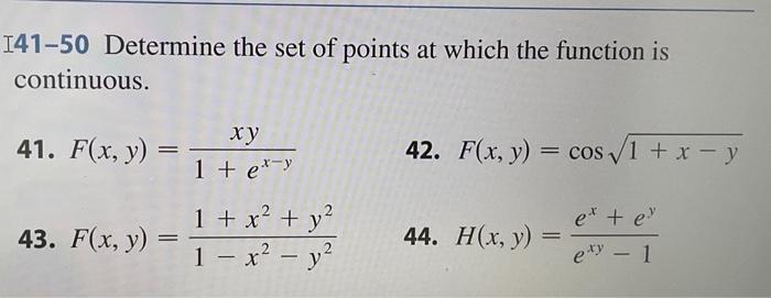 Solved 141-50 Determine the set of points at which the | Chegg.com