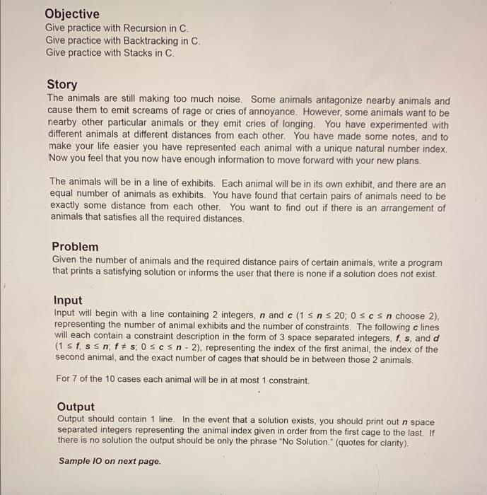 Solved Please write the program in C language, I have been | Chegg.com