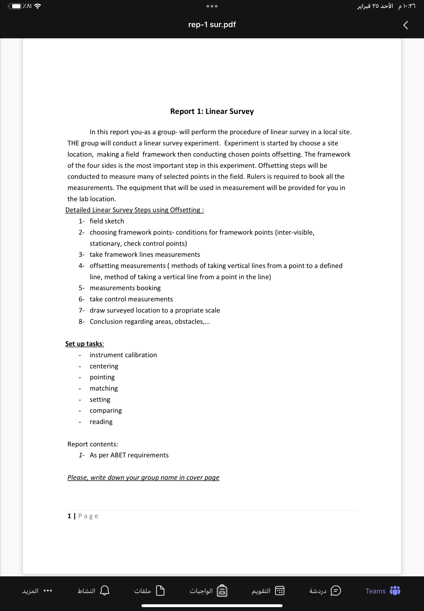 Solved rep-1 ﻿sur.pdfReport 1: Linear SurveyIn this report | Chegg.com