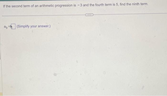 Solved If the second term of an arithmetic progression is −3 | Chegg.com