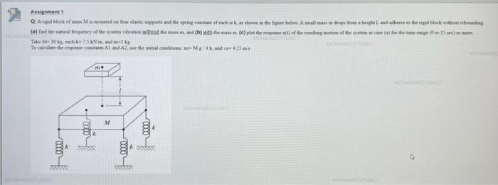 Solved Take M- 20 kg. rach io 75 kW, and =−1ke.Q: A rigid | Chegg.com