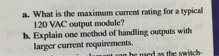 Solved a. What is the maximum current rating for a typical | Chegg.com